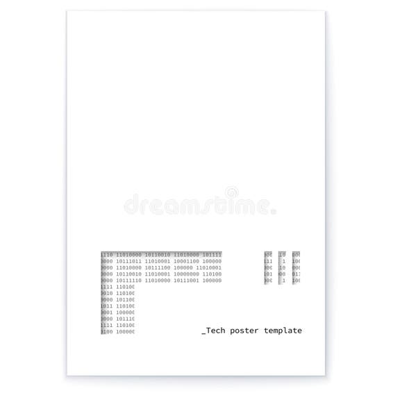 Minimalist Tech Poster. Data Encryption. Cybersecurity Theme Digital ...
