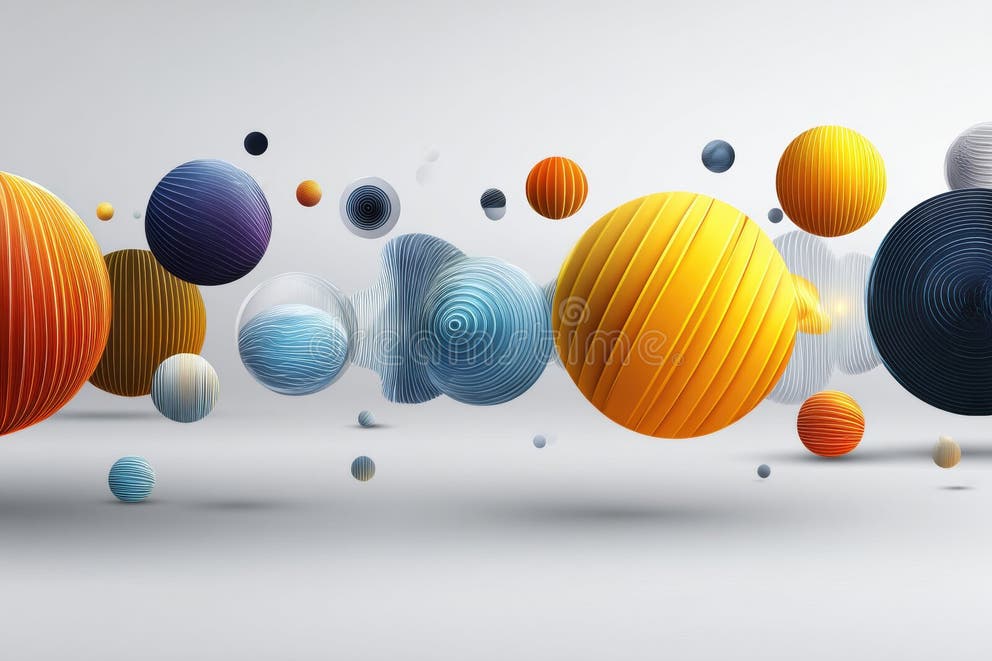 Minimalist Tech Spheres with Gradient Effects Floating in a Soft Light ...