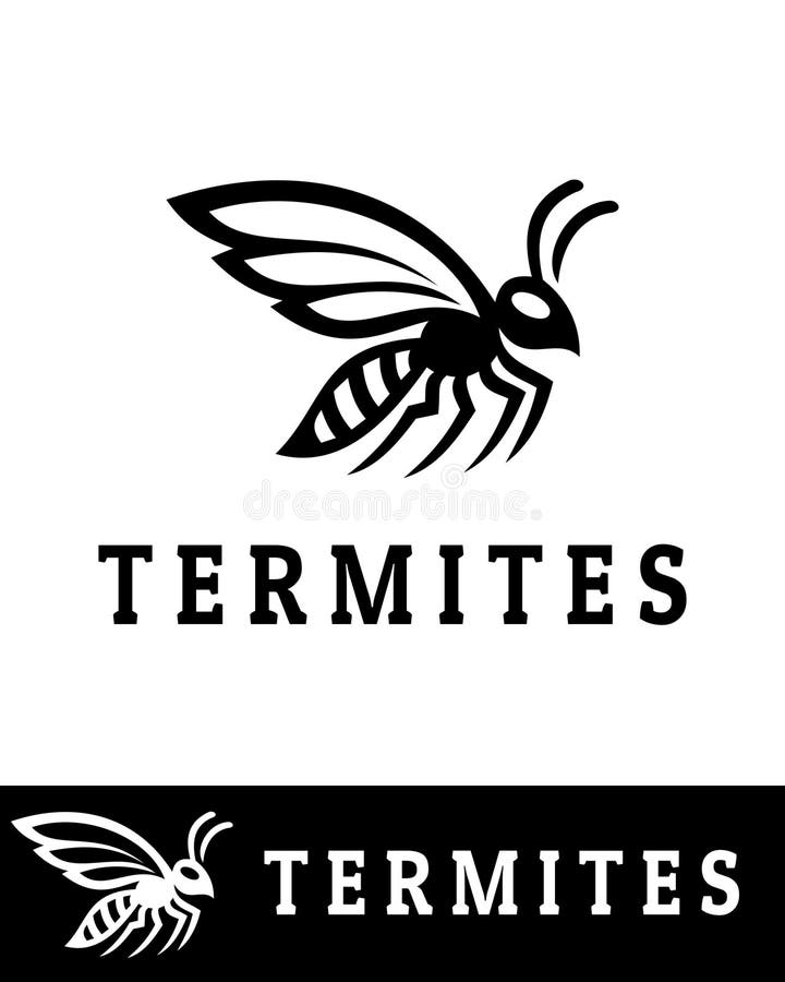 Minimalist Termite Insect Logo Design Featuring a Stylized Black ...