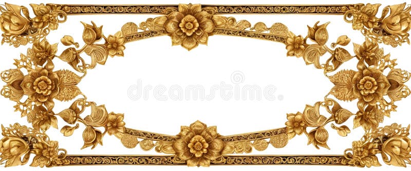 Minimalist Thai Pattern Frame with Subtle Ornamental Details – White ...