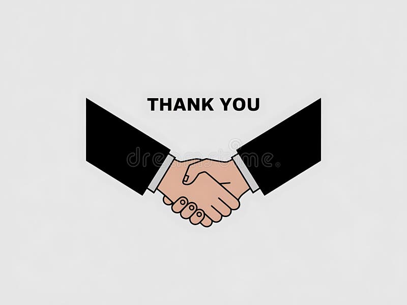 Minimalist Thank You Handshake Icon for Employee Gratitude Stock ...