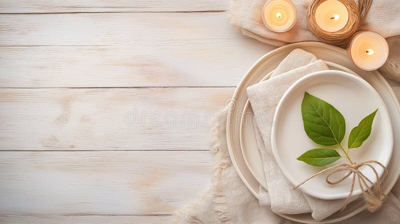 Minimalist Thanksgiving Table Setting with Neutral Colors and Soft ...