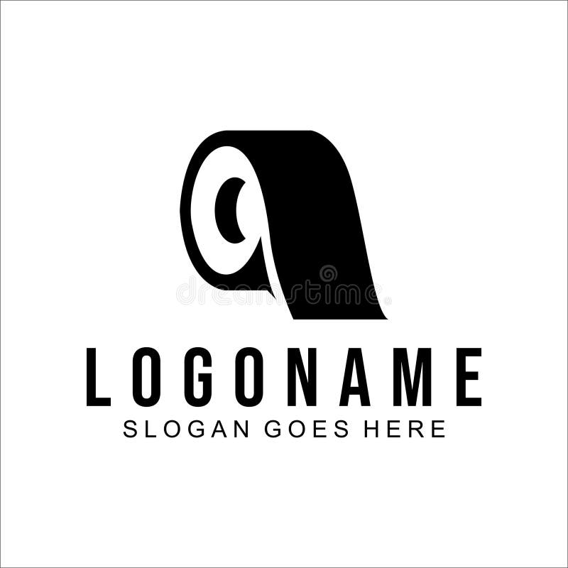 Minimalist Thermal Labels Paper Roll Logo Design Stock Vector ...