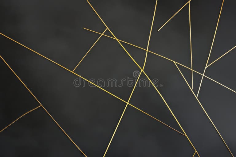 Minimalist Thin Gold Lines, Forming Intersecting Angular Shapes on a ...