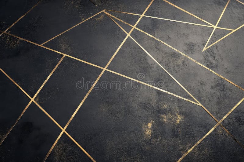 Minimalist Thin Gold Lines, Forming Intersecting Angular Shapes on a ...