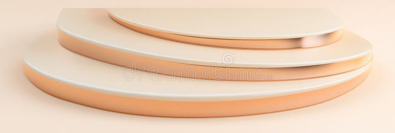 Minimalist Three-tiered Podium Display in Neutral Tones for Product ...