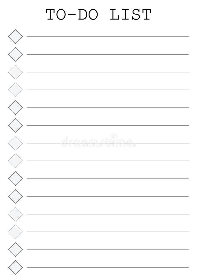 Minimalist To-Do List Template One Column A4, Simple Task Planner ...
