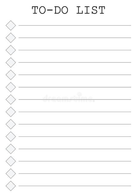 Minimalist To-Do List Template One Column A4, Simple Task Planner ...