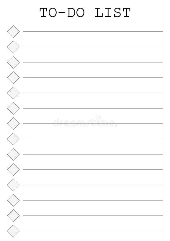 Minimalist To-Do List Template One Column A4, Simple Task Planner ...