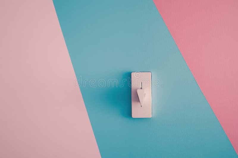 Minimalist Toggle Switch on Pastel Pink and Blue Geometric Background ...