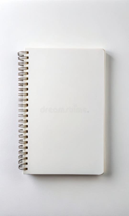 Blank Spiral Notebook White Paper Pages Top View Simple Clean Diary ...