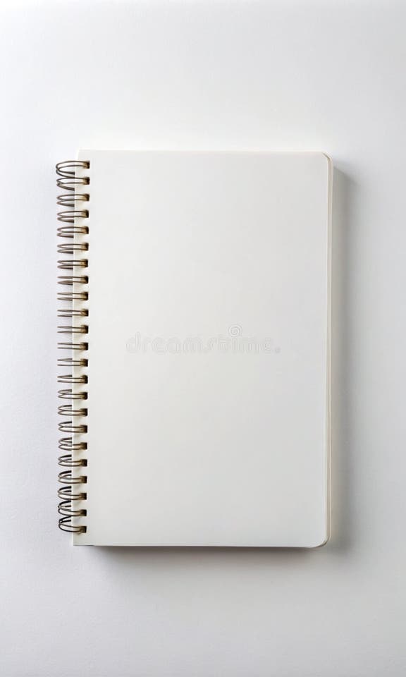 Blank Spiral Notebook White Paper Pages Top View Simple Clean Diary ...