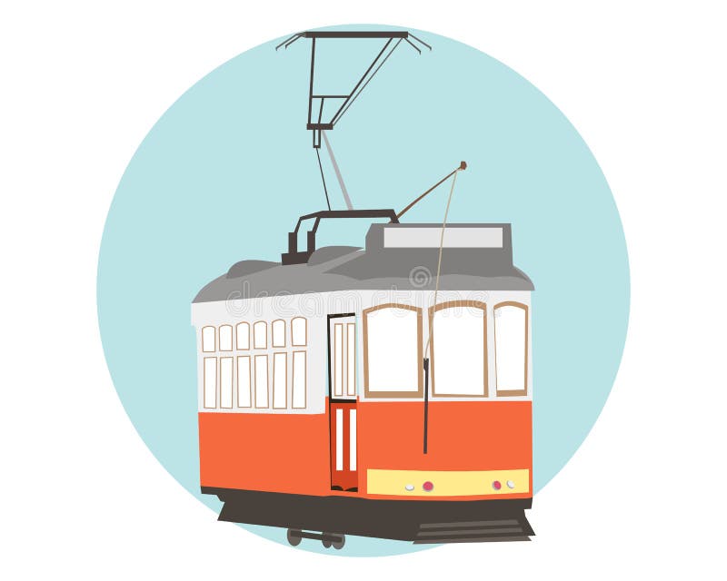 Minimalist Tram Drawn Vector Clip Art EPS Stock Vector - Illustration ...