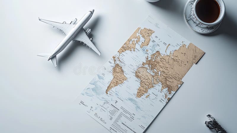 A Minimalist Travel Itinerary Design Flyer Styled with Modern Map Stock ...