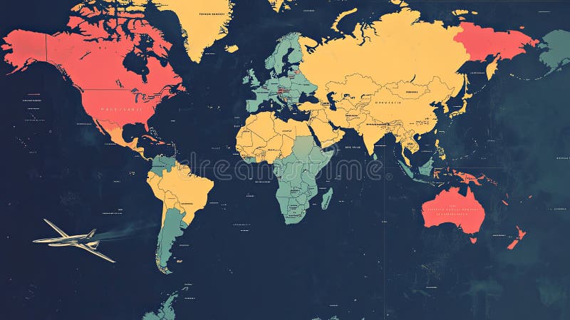 A Minimalist Travel Itinerary Design Flyer Styled with Modern Map Stock ...