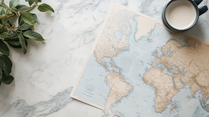 A Minimalist Travel Itinerary Design Flyer Styled with Modern Map Stock ...