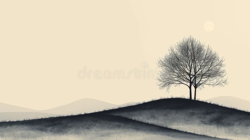 Minimalist Tree Art, Minimalistic Line Art of a Tree with a Single ...