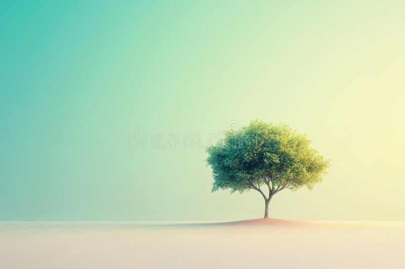 Minimalist Tree Gradient Background Stock Illustration - Illustration ...
