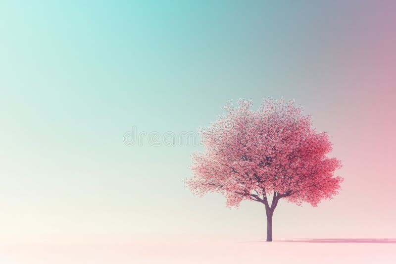 Minimalist Tree Gradient Background Stock Illustration - Illustration ...