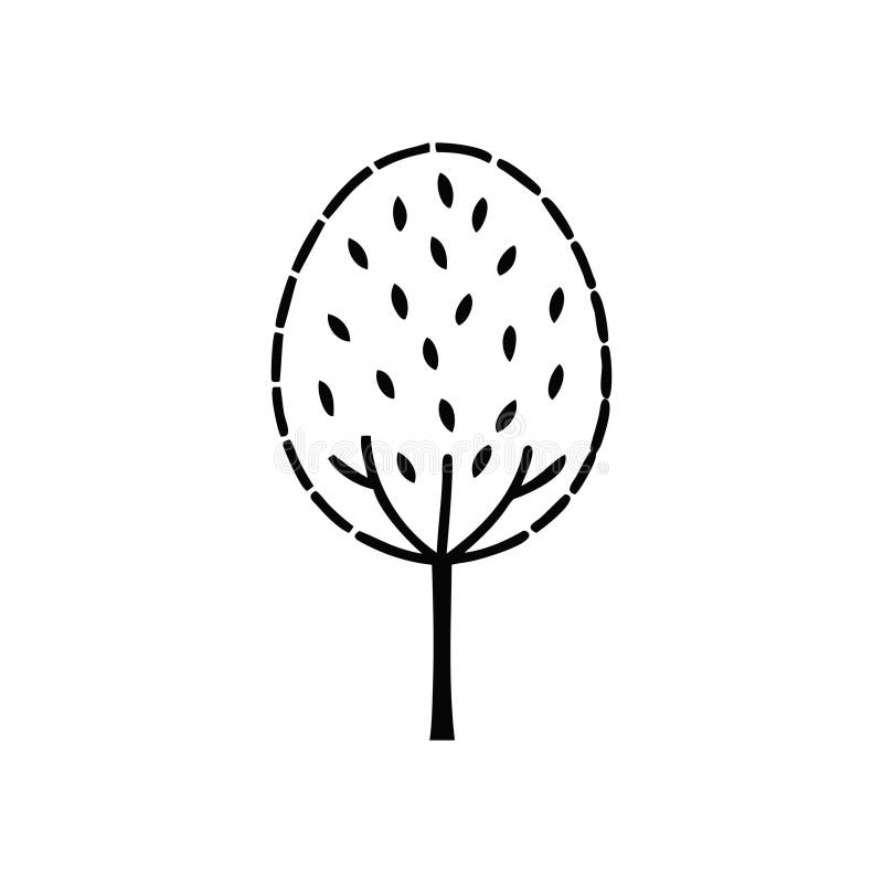Minimalist Tree Icon: Black and White Vector Illustration for Nature ...