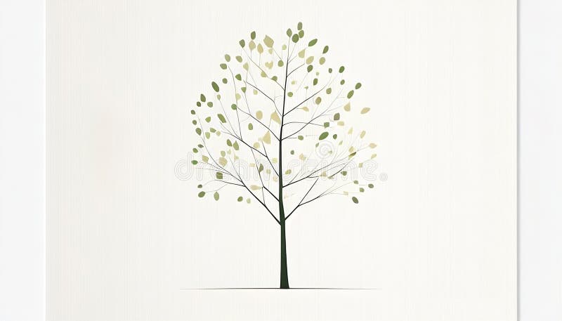 Minimalist Tree Illustration in Flat Design Graphics, Made with ...