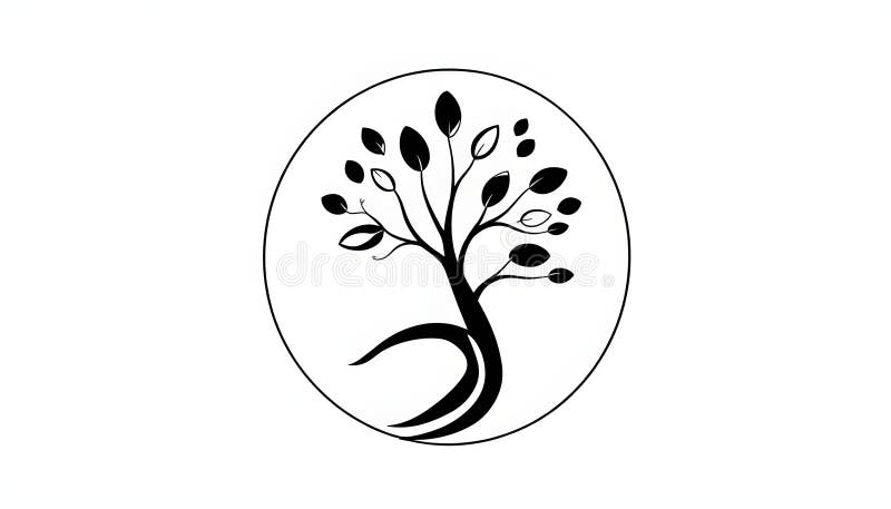 Minimalist Tree of Life - Emblem of Growth and Harmony Stock ...
