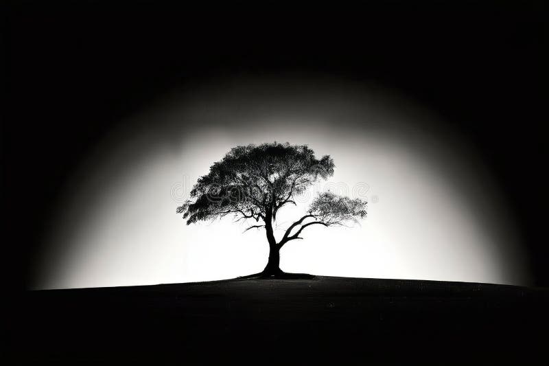 Minimalist Tree Photography with Negative Spacea Tree is Isolate Stock ...
