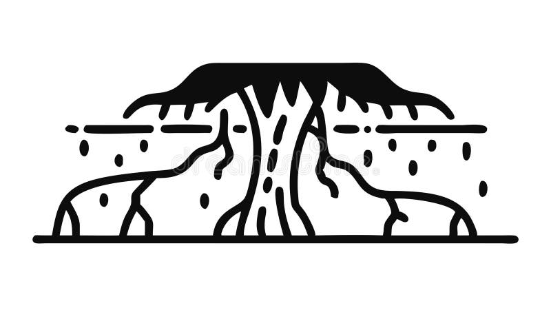 Minimalist Tree Roots Icon, Symbolizing Deep Foundations, Vector Design ...