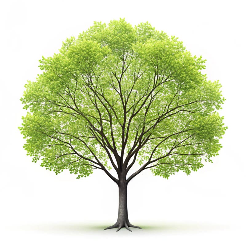 Minimalist Tree with Simple Trunk and Leaves Stock Illustration ...
