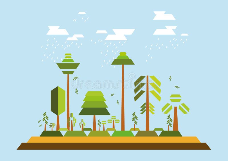 Minimalist Trees Environment Stock Vector - Illustration of background ...
