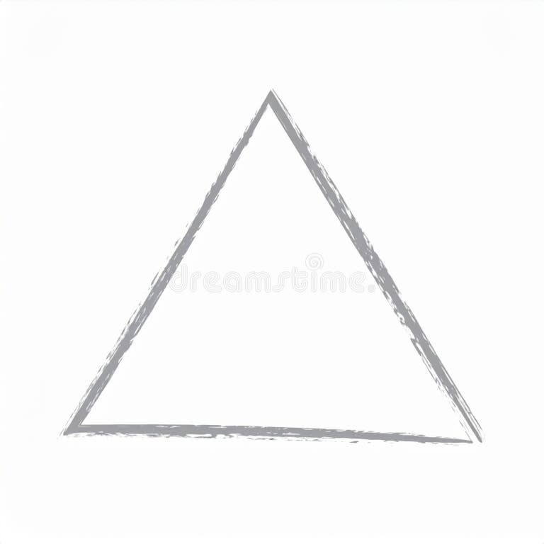 Minimalist Triangle Shape with Gray Rough Edges on a White Background ...