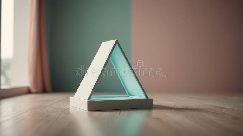 Minimalist Triangular Structure with Soft Lighting in a Room Setting ...