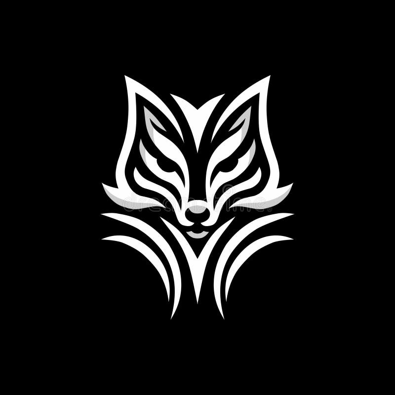 Minimalist Tribal-style Vector Illustration of a Wolf Head Logo Stock ...