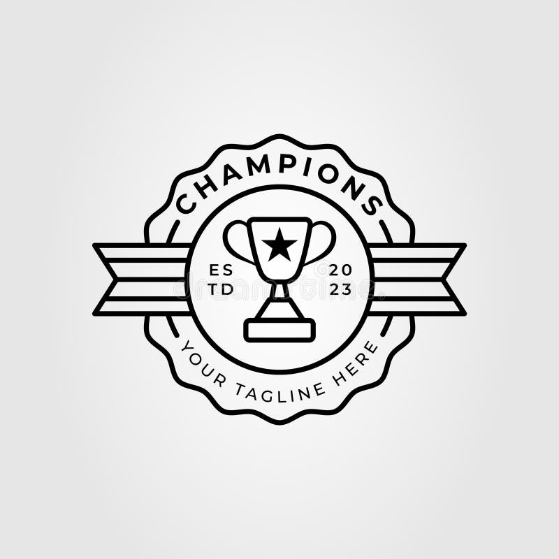 Minimalist Trophy Champion with Star Logo Vector Illustration Design ...