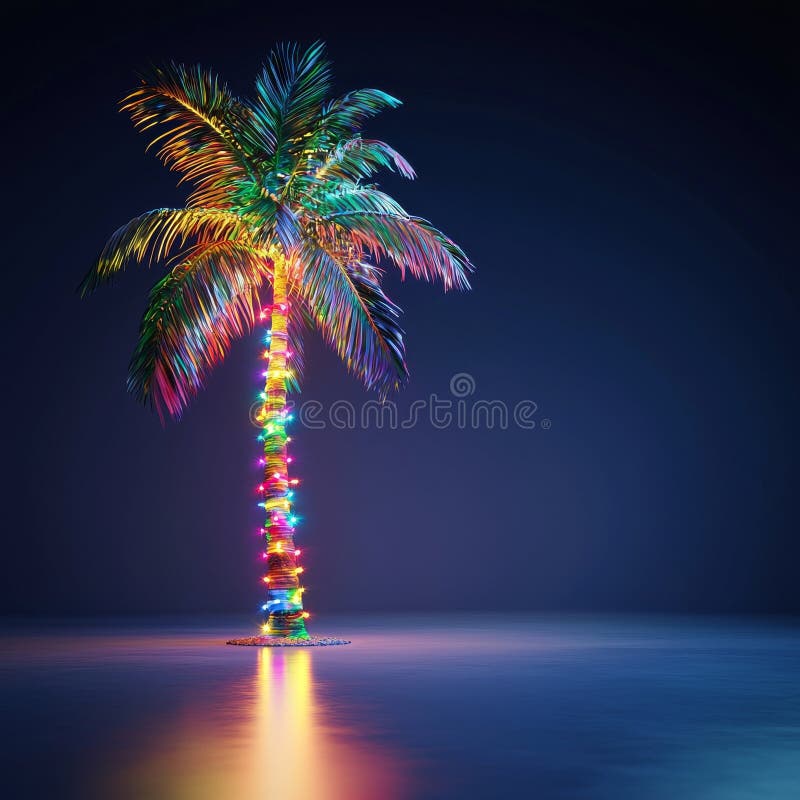 This Minimalist Tropical Christmas Concept Features a Palm Tree ...