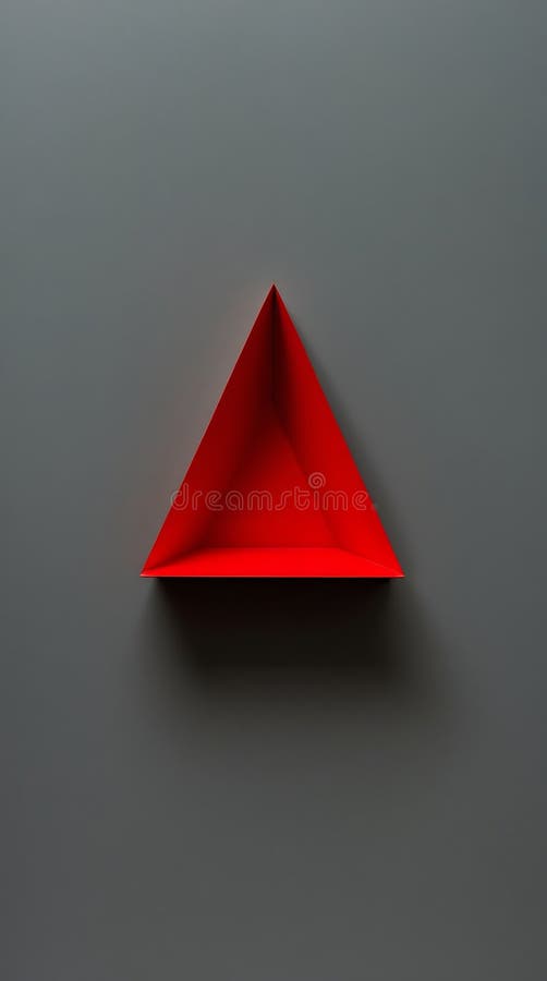 Minimalist True Red Triangle Design on a Muted Background for Modern ...