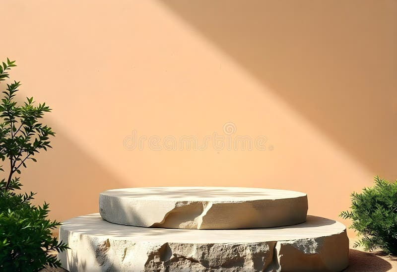 A Minimalist Two-step Round Concrete Platform with a Rough Texture ...