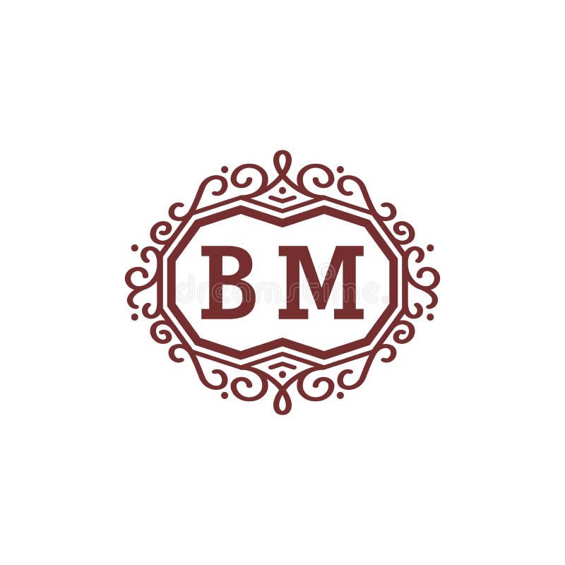 Initial Logo Letter BM Elegant Typeface Design Stock Vector ...