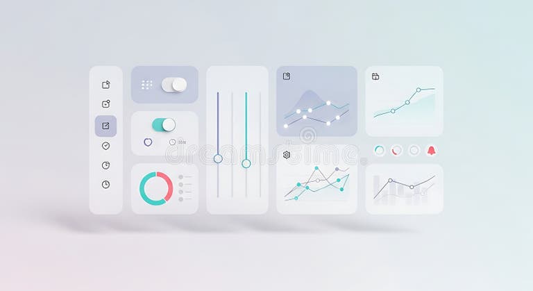 Minimalist UI Dashboard Concept Stock Illustration - Illustration of ...