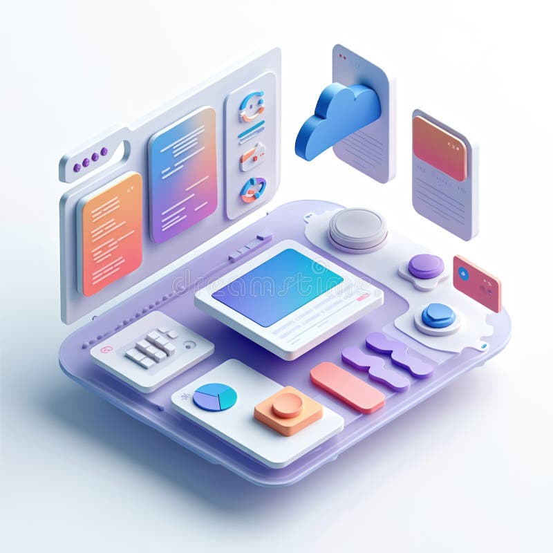 Minimalist UI Design with Soft Gradients, Organized Information Architecture. Features Intuitive ...