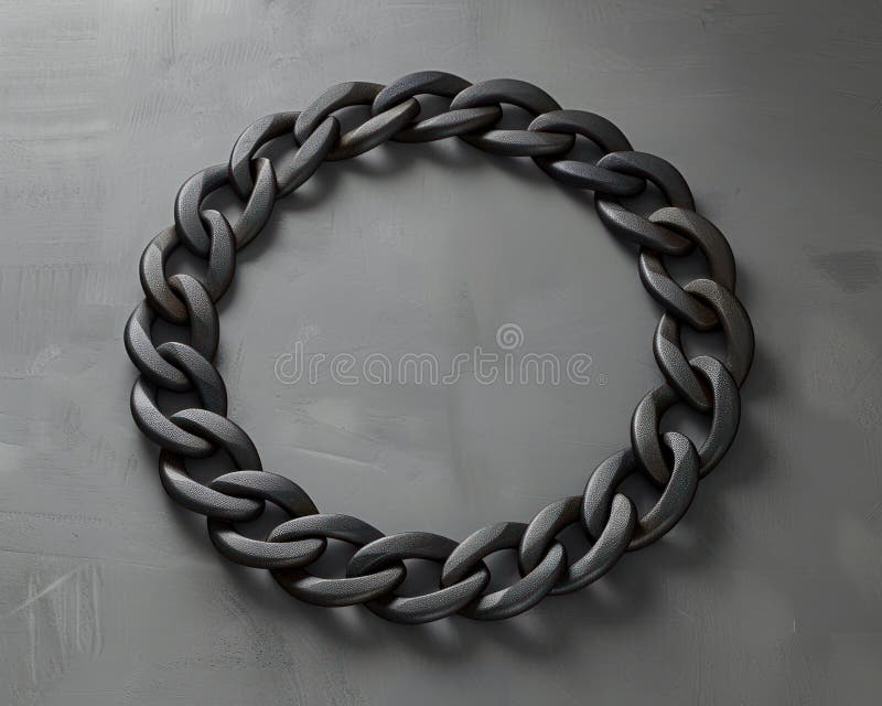 Minimalist Unbroken Circle: Strong Metallic Grey Chain Link Icons Stock ...