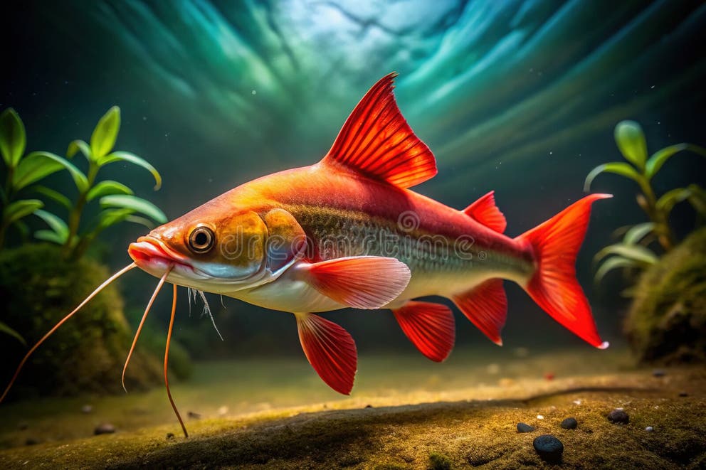 Minimalist Underwater Portrait of a Red Tail Catfish from the Amazon ...