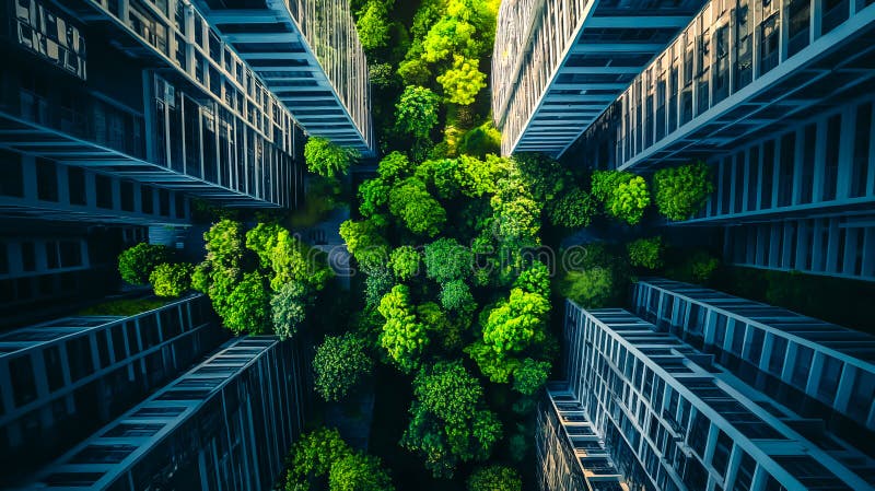 Minimalist Urban Community Concept with Modern Architecture and Green ...