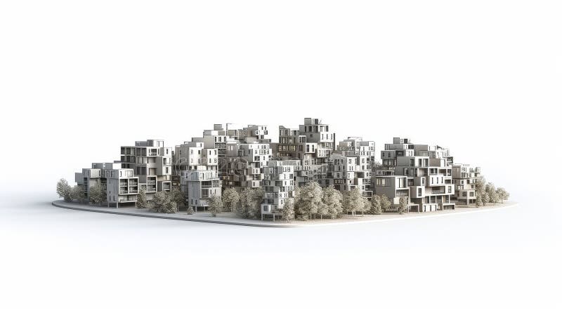 Minimalist Urban Housing Model with Geometric Structures Stock ...