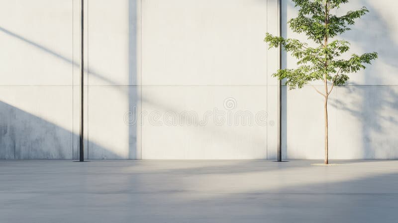 Minimalist Urban Scene with Sunlight Casting Shadows on a Modern ...