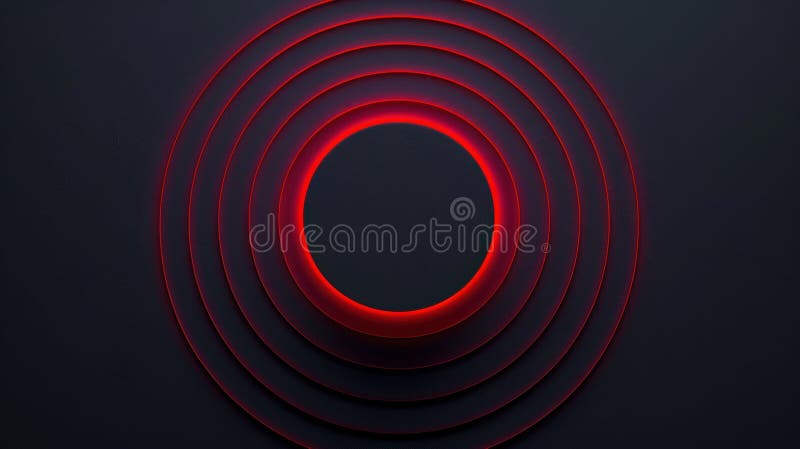Minimalist Urgent Notification: Pulsing Red Rings from Circle Outline ...