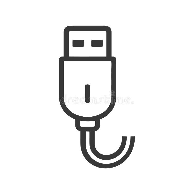 USB Cable Connector Icon, Simple Data Transfer Symbol Stock Vector ...