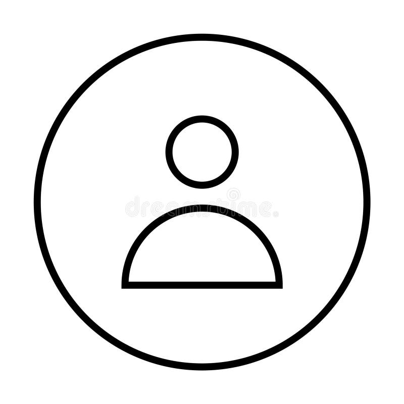Minimalist User Profile Avatar Inside a Thin Black Circular Border on a ...