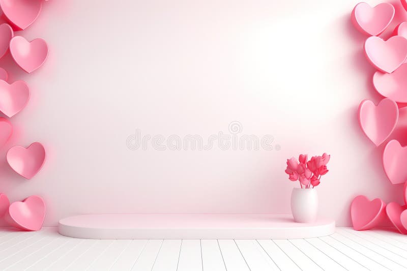 Minimalist Valentine S Day Backdrop: Love Elegance Stock Photo - Image ...