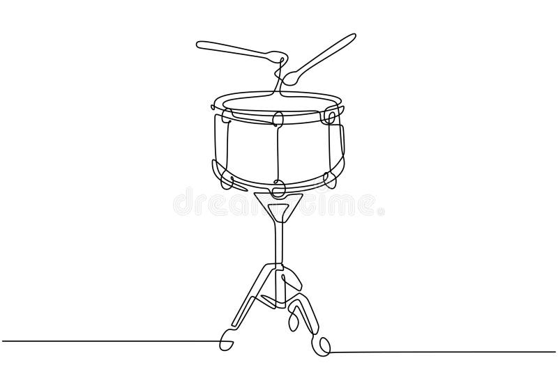 Minimalist Vector Art of a Snare Drum in Continuous Line Drawing Style ...